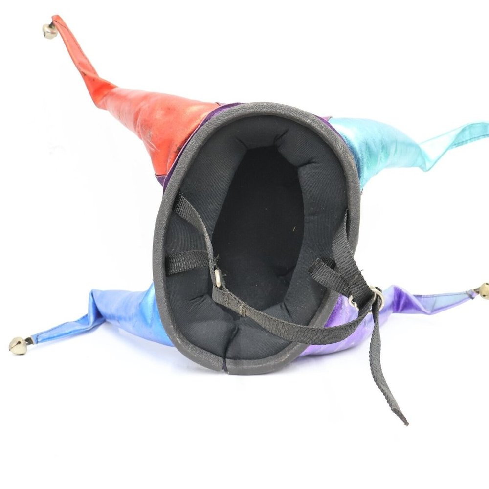 Vintage Jesters Hat Leather Helmet With Bells Hat 4 P… - Gem